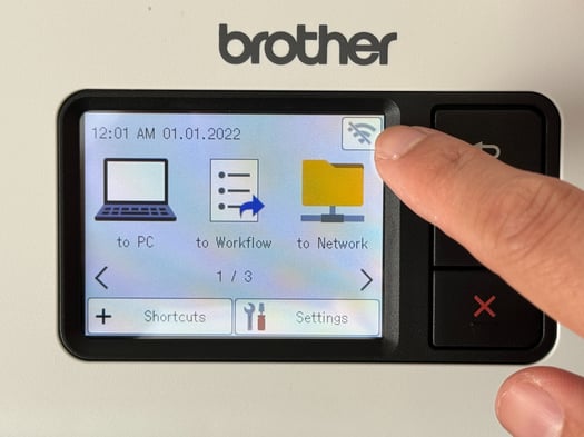 How to connect the Brother document scanner to a computer